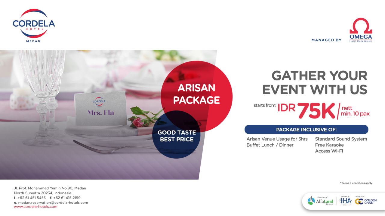 Arisan Package | Cordela Hotel Medan | By Omega Hotel Management