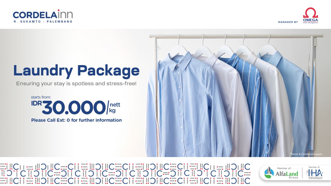 Laundry Package | Cordela Inn Hotel Palembang | By Omega Hotel Management